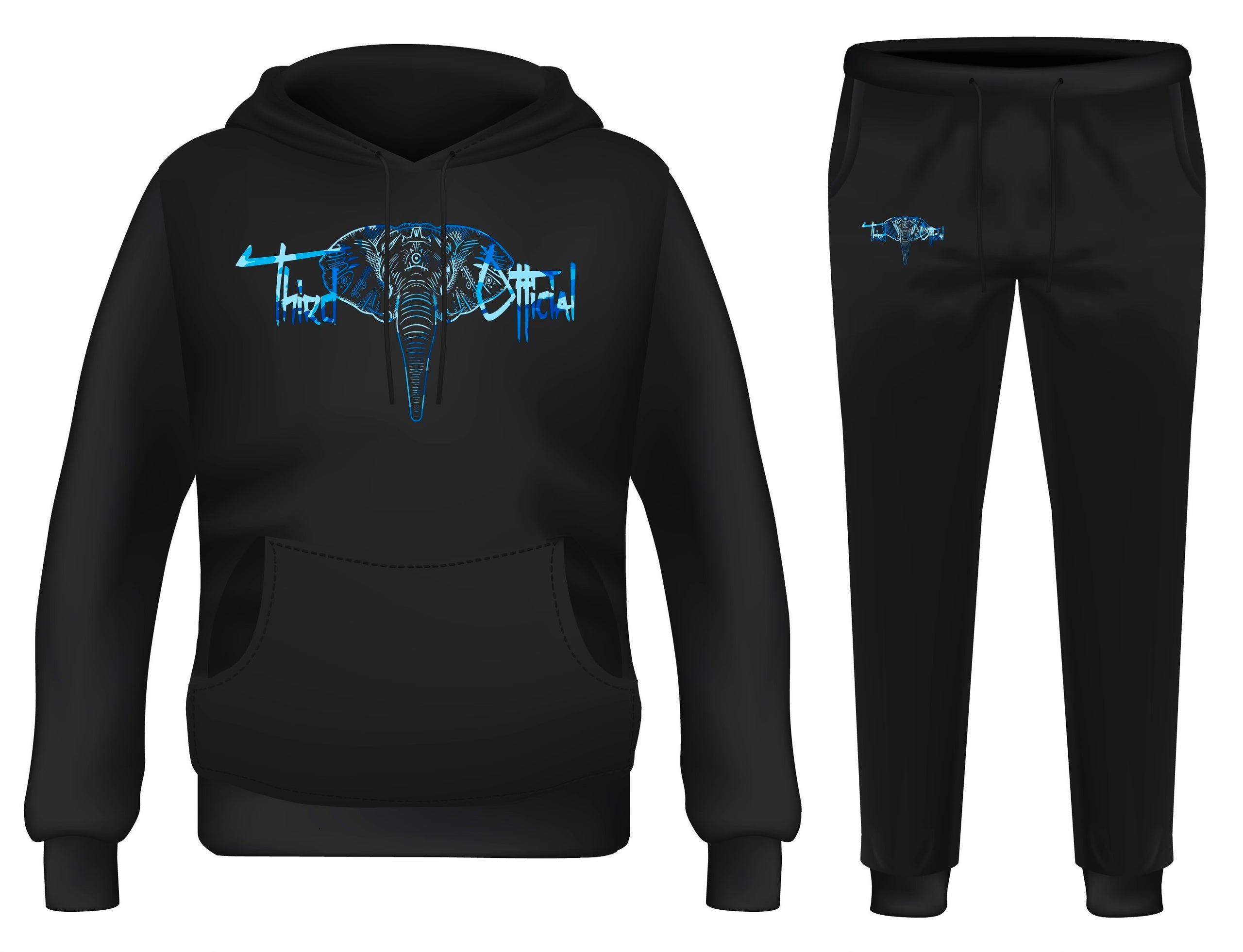 Black x Third Official Clothing Blue Camo Print Sweat Suit | Third ...